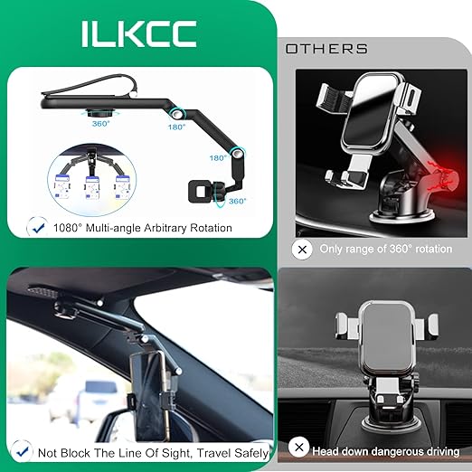 🚗 Adjustable 1080° Sun Visor Phone Holder – exavon Universal Mount for ...