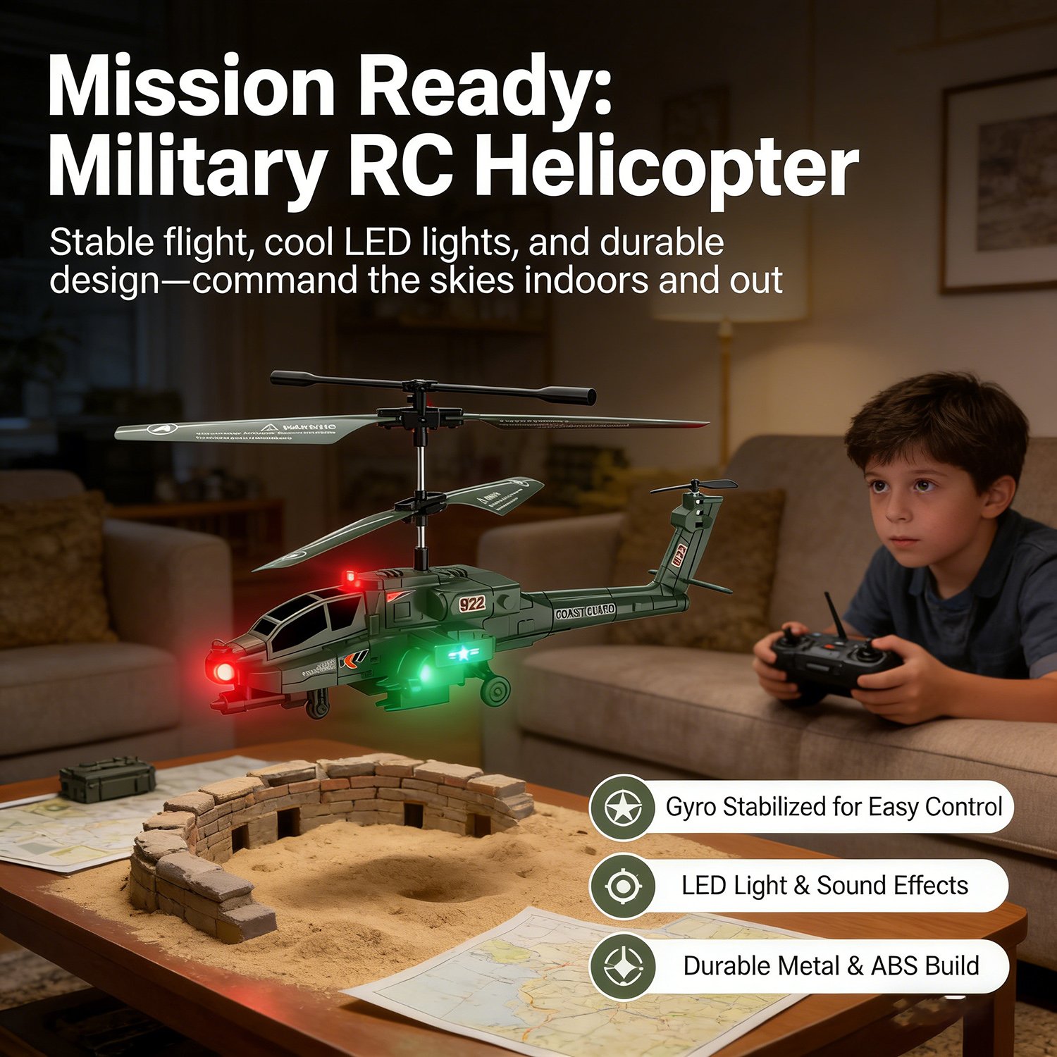 🚁 Remote Control RC Military Helicopter 🔥